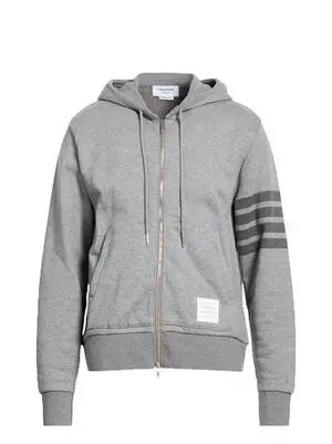 Thom Browne Zip Up Cotton Sweatshirt - Grey