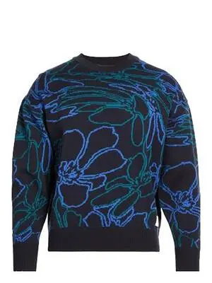 LIU •JO MAN Jacquard-knit Sweater - Blue