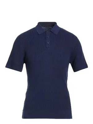 EDMMOND STUDIOS Cotton Knit Polo Shirt - Navy