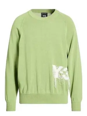 Y3 Sweater In Organic Cotton And Polyamide - Green