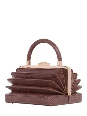 Gabriela Hearst Diana Bag In Snakeskin - Chocolate