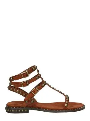 Ash Stud-embellished Flat Sandals - Brown