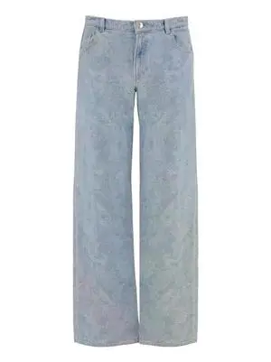 Just Cavalli Acid-wash Wide-leg Jeans - Blue