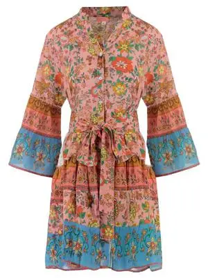 PEP'S Floral-print Ruffled Dress - Pink
