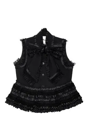Noir Kei Ninomiya Ruffled Bow-detail Blouse - Black