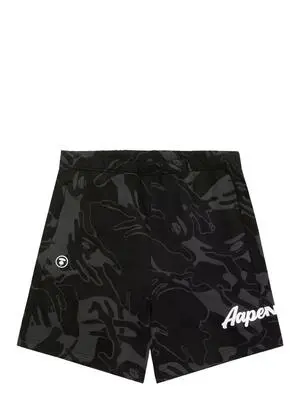 AAPE BY *A BATHING APE Moonface Logo-Patch Camo Shorts Black