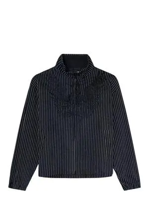 DIESEL® Pinstripe Phoenix-embroidered Jacket - Blue