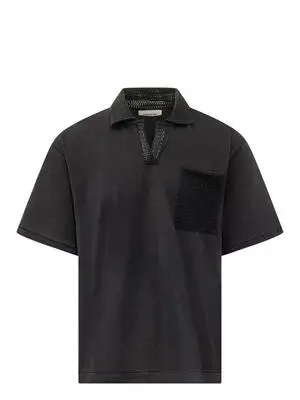 ATOMO FACTORY Crochet-trim Jersey T-shirt - Blue