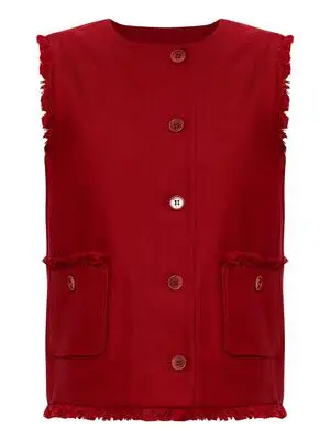 Max Mara Sumero’ Textured Cotton Vest - Red
