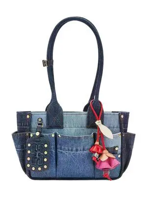 GANNI Small Pocket Studded Shoulder Bag - Blue
