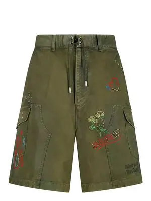 Dsquared2 Embroidered Cargo Shorts - Green