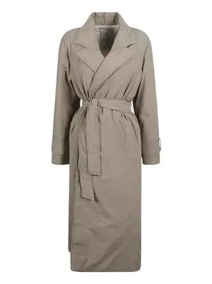 Brunello Cucinelli Belted Long Sleeve Coat - Neutrals