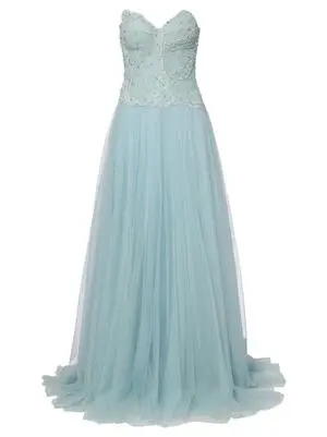 Costarellos Vivienne Embellished Tulle Gown - Blue
