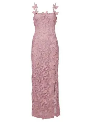 Blumarine Embroidered Lace Maxi Dress - Pink
