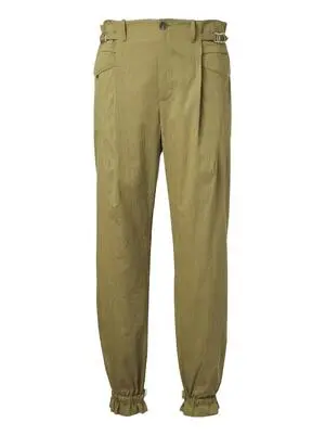 KIKO KOSTADINOV Egreta Striped Cotton-blend Tapered Pants - Green