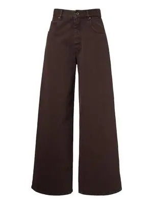 Brunello Cucinelli Monili Wide-leg Jeans - Brown