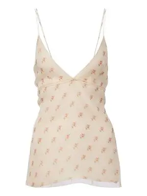 Khaite Timy Floral Silk Organza Camisole - White