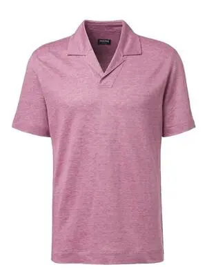Zegna Linen Polo Shirt - Pink