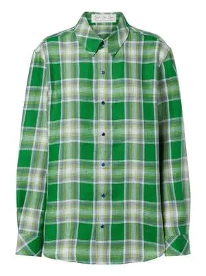 GOD'S TRUE CASHMERE Harbor Linen Shirt With Lapis Lazuli - Green