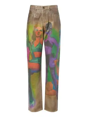 Versace Printed Straight Jeans Multicoloured