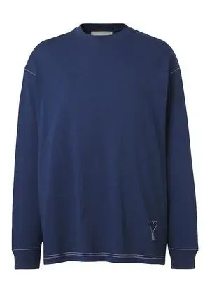 AMI Paris De Cour Cotton Sweater - Blue
