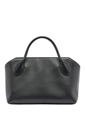 THE ROW Terrasse Medium Leather Top-handle Bag - Black