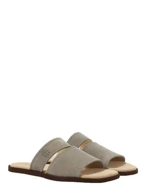 Brunello Cucinelli Logo Suede Sandals - Grey