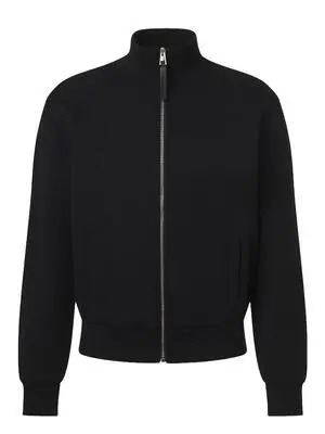 Givenchy Herringbone Cotton-blend Zip-up Sweater - Black