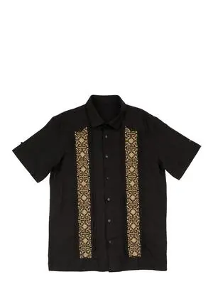 EIGHT X Solera Short Sleeve Button Up Shirt - Black
