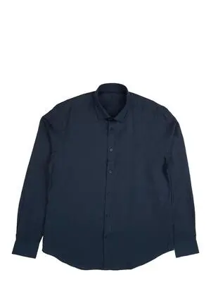 EIGHT X Essential Linen Long Sleeve Button Down Shirt Navy - Blue