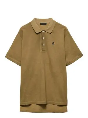 Prada Garment-dyed Cotton Polo Shirt - Brown