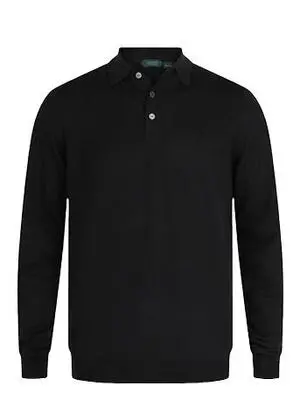 SLOWEAR Zanone Flex Wool Slimfit Polo Shirt - Blue