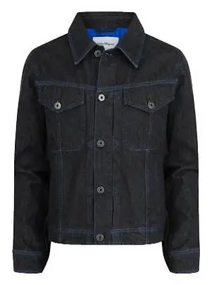 FERRAGAMO Contrast-stitch Denim Jacket - Blue
