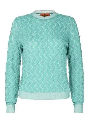 Missoni Chevron-pattern Sweater - Turquoise