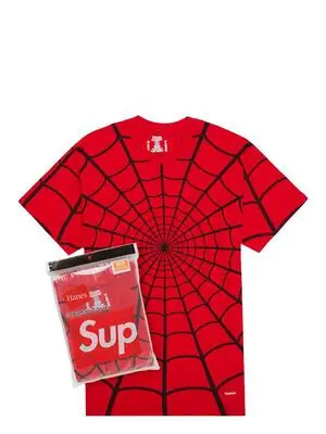 Supreme Hanes Spiderman Tagless Tee Shirts - Red