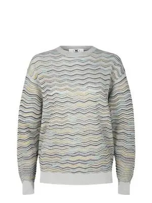 Missoni Metallic Crochet-knit Cotton-blend Sweatshirt - Silver