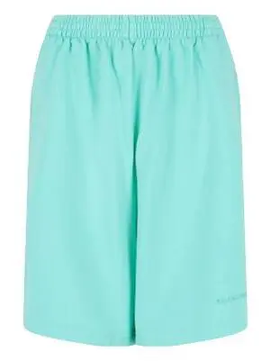 Balenciaga Logo Embroidered Sweat Shorts - Mint