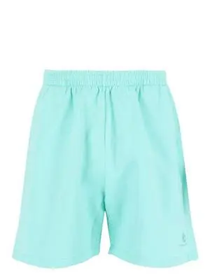 Balenciaga Logo-detail Embroidered Sweat Shorts - Mint