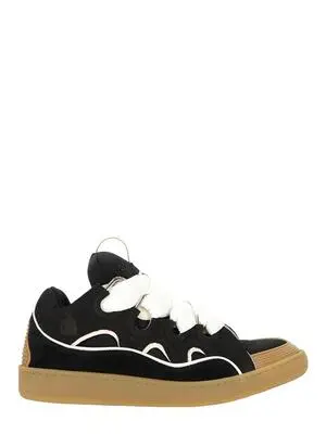 LANVIN Curb Leather Sneakers - Honey/black