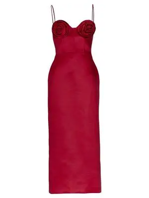 JUSTIN TONG Justin Tong Amora Bloom Dress With Rose Bust Detail