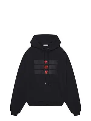 474 CO 474 Organic Cotton Hoodie With Embroidered Detailing - Black/red
