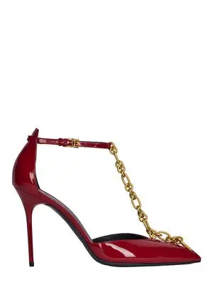 BALMAIN Balmain Sync Patent Leather Stilettos With Chain Detail