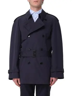 Burberry Burberry Double-Breasted Trench Coat Blue