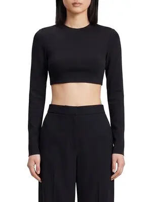 TOM FORD Cropped Long Sleeve Top - Brown