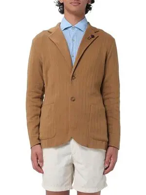 LARDINI Single-breasted Knit Blazer - Brown