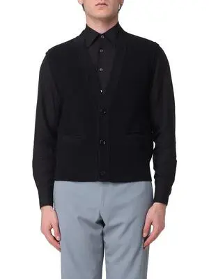 LARDINI V-neck Knit Vest - Black