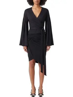 Jacquemus Long Sleeve V-neck Polyester Top - Black