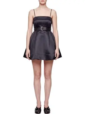 GANNI Recycled Crepe Mini Dress - Black