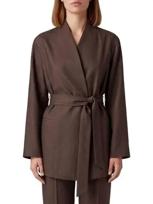 Kiton Belted Jacket - Brown