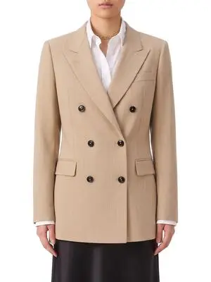 Tagliatore Tagliatore Double Breasted Blazer Beige